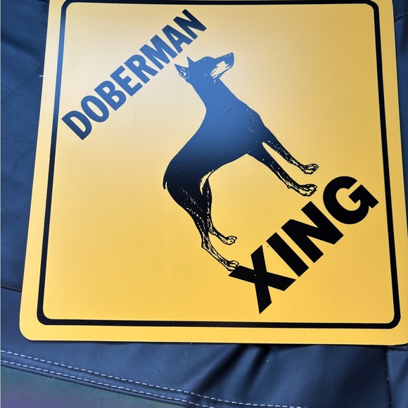 Wall Decor | Doberman Crossing Sign In Yellow And Black | Poshmark